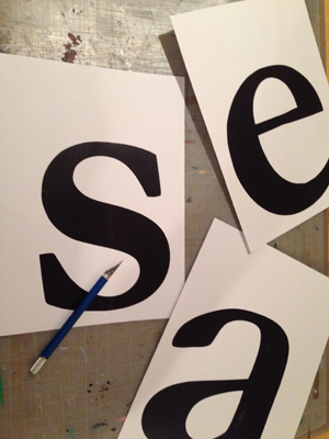 Creating stencils for lettering a canvas