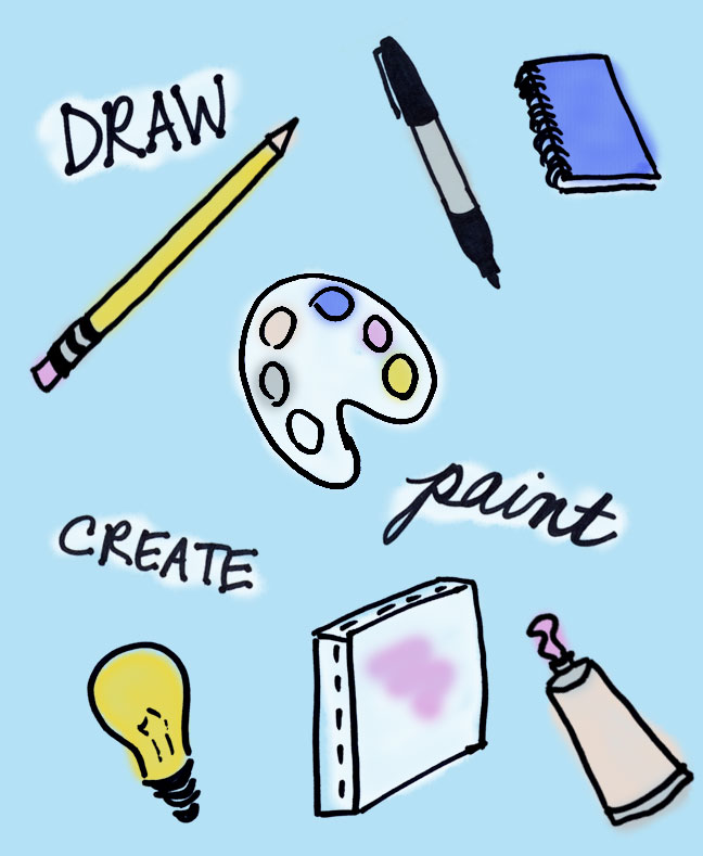 “Draw, Paint, Create” Pattern