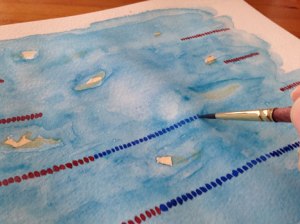 Watercolor Swimming Pool