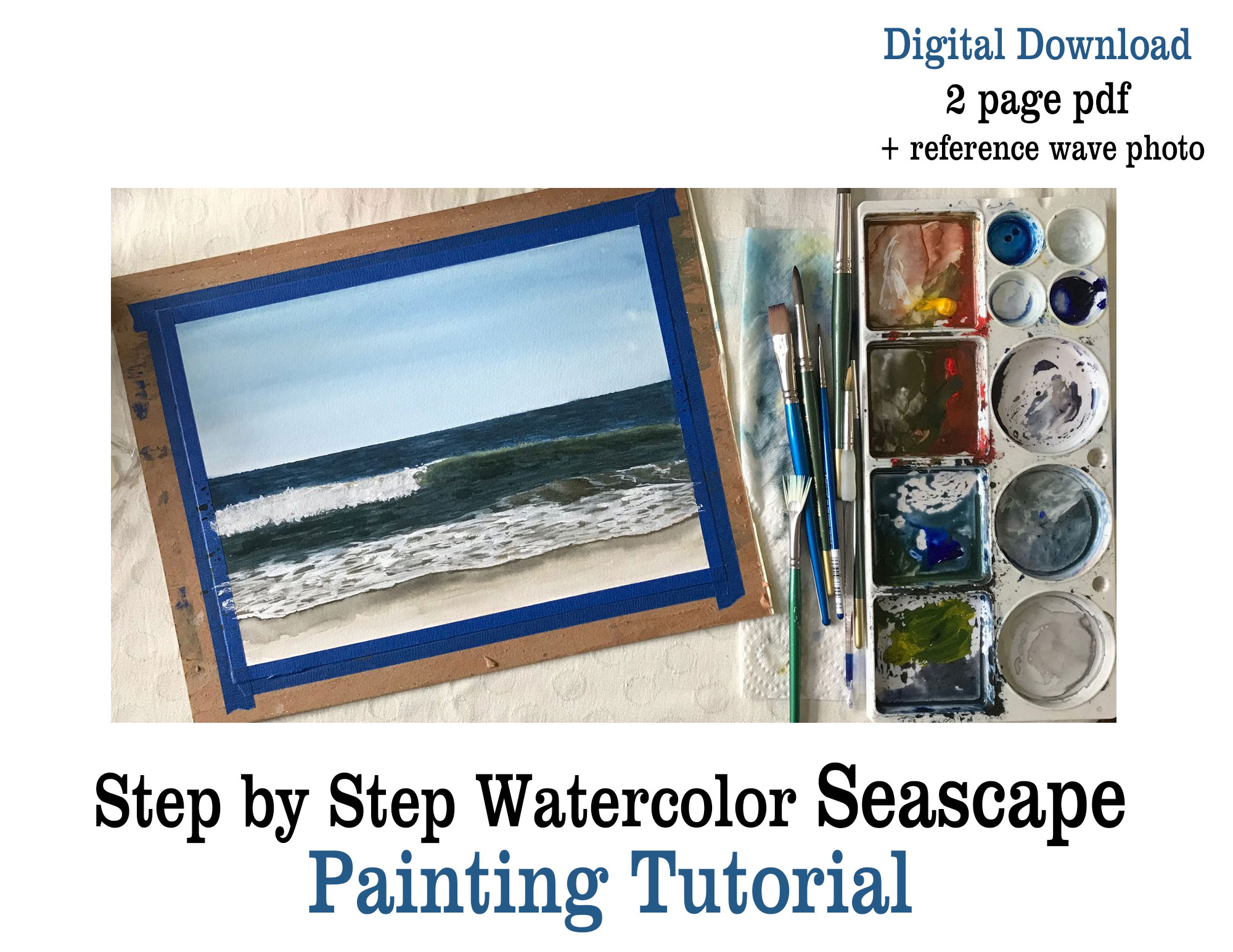 How to Paint the Ocean with Watercolor and Gouache